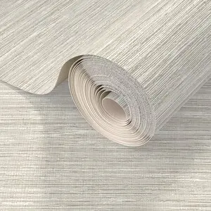 Spoonflower Warm On White 100% Natural Sisal Grasscloth Wallcovering - White,grey