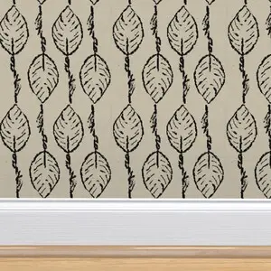 Spoonflower Hand Drawn Wild Grass 100% Natural Sisal Grasscloth Wallcovering