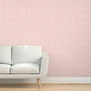 Spoonflower Half Yards Collection Doves Peace Peach Arrow Custom Pre-pasted Wallpaper - Pink,gray