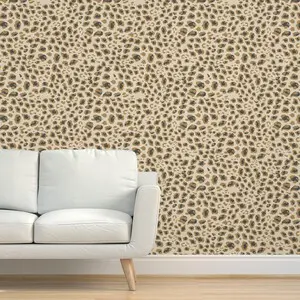 Spoonflower Husk Leopard 100% Natural Sisal Grasscloth Wallcovering
