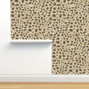 Spoonflower Husk Leopard 100% Natural Sisal Grasscloth Wallcovering