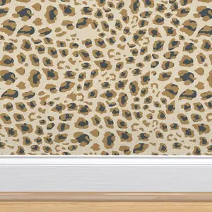 Spoonflower Husk Leopard 100% Natural Sisal Grasscloth Wallcovering