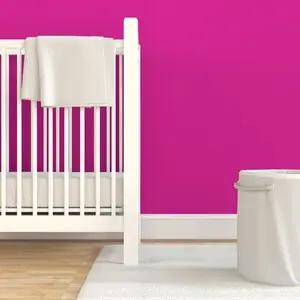 Spoonflower Solid Coordinate Hot Simple Plain Custom Pre-pasted Wallpaper - Pink