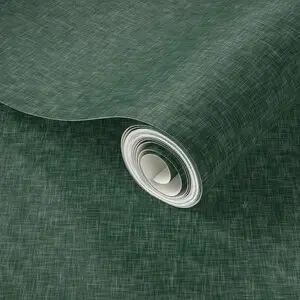 Spoonflower Texture Dark Forest Solid Christmas Holiday Custom Pre-pasted Wallpaper - Green