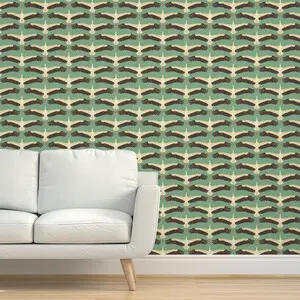 Spoonflower Flying To Europe 100% Natural Sisal Grasscloth Wallcovering