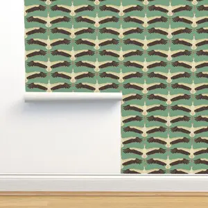 Spoonflower Flying To Europe 100% Natural Sisal Grasscloth Wallcovering