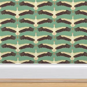 Spoonflower Flying To Europe 100% Natural Sisal Grasscloth Wallcovering