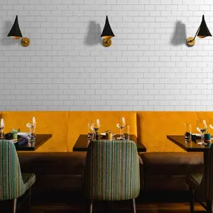 Spoonflower Tile White Brick Retro Custom Pre-pasted Wallpaper