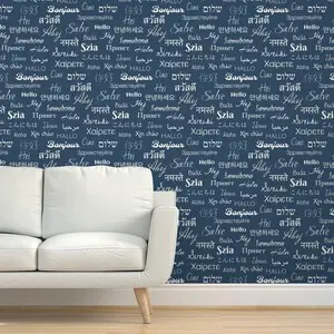 Spoonflower Panetone Coconut Milk World Languages Hello Custom Pre-pasted Wallpaper