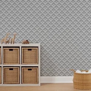 Spoonflower Diamond Zigzag Geometric Greyscale Custom Removable Wallpaper