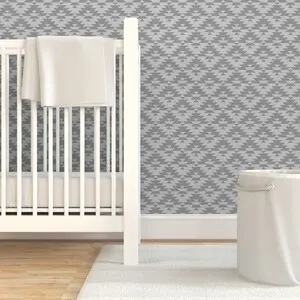 Spoonflower Diamond Zigzag Geometric Greyscale Custom Removable Wallpaper