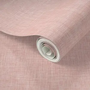 Spoonflower Solid Pink Blush Custom Pre-pasted Wallpaper - Pink,gray