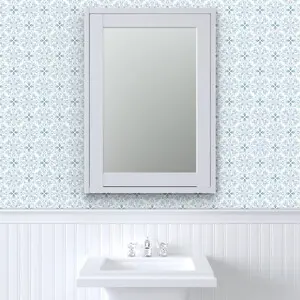 Spoonflower Floral Geometric Tile Spring Summer Custom Removable Wallpaper