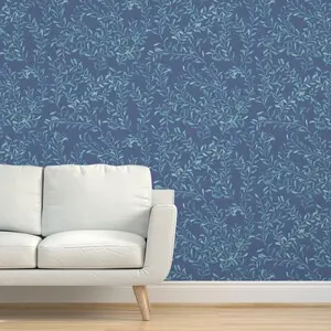 Spoonflower Foliage ~ Twilight 100% Natural Sisal Grasscloth Wallcovering