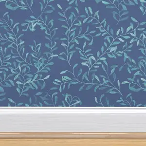 Spoonflower Foliage ~ Twilight 100% Natural Sisal Grasscloth Wallcovering
