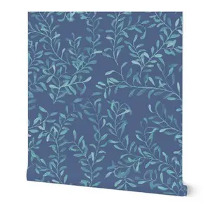 Spoonflower Foliage ~ Twilight 100% Natural Sisal Grasscloth Wallcovering