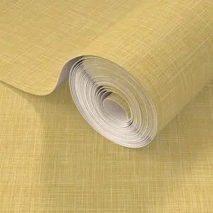 Spoonflower Garden Onion 100% Natural Sisal Grasscloth Wallcovering - Yellow