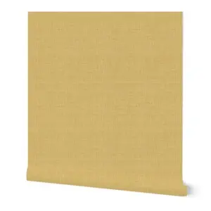 Spoonflower Garden Onion 100% Natural Sisal Grasscloth Wallcovering - Yellow