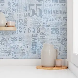 Spoonflower Grunge Text Newspaper Words Lettering Custom Removable Wallpaper