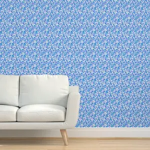 Spoonflower Flower Garden Large 100% Natural Sisal Grasscloth Wallcovering