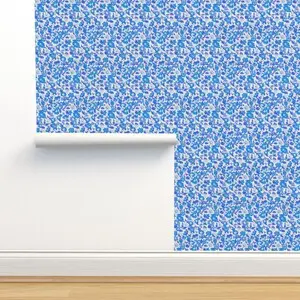 Spoonflower Flower Garden Large 100% Natural Sisal Grasscloth Wallcovering