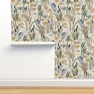 Spoonflower Heron Ivory Beige 100% Natural Sisal Grasscloth Wallcovering