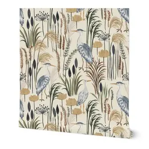 Spoonflower Heron Ivory Beige 100% Natural Sisal Grasscloth Wallcovering