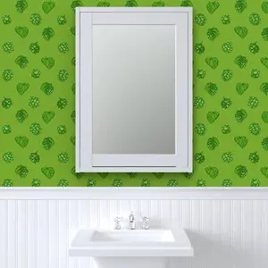 Spoonflower Polka Dots Hops Beer Leaves Botanical Block Custom Removable Wallpaper