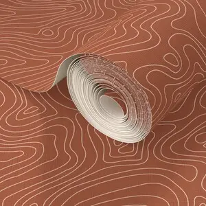 Spoonflower Fingerprint Of The Land Rust 100% Natural Sisal Grasscloth Wallcovering - Orange