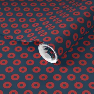 Spoonflower Phish Fishman Donuts Donut Custom Removable Wallpaper - Red,blue,brown