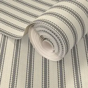 Spoonflower In Custom Black 100% Natural Sisal Grasscloth Wallcovering - Beige,black