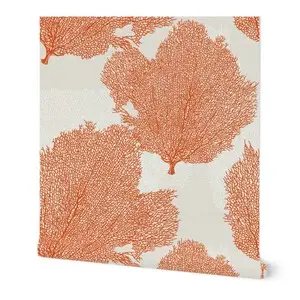 Spoonflower Fan Coral 100% Natural Sisal Grasscloth Wallcovering