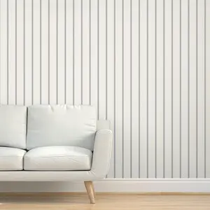 Spoonflower Grey Stripes Classic Custom Pre-pasted Wallpaper