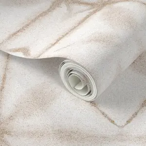 Spoonflower Shibori Grain Brown Modern Abstract Summer Beach Custom Pre-pasted Wallpaper - Brown,beige