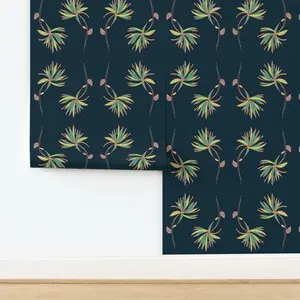 Spoonflower Art Deco Flowers Custom Removable Wallpaper