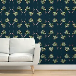Spoonflower Art Deco Flowers Custom Removable Wallpaper