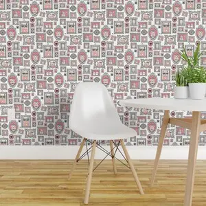 Spoonflower Animals Cat Kitten Jungle Spring Summer Nursery Custom Removable Wallpaper