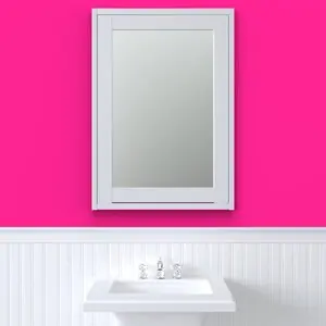 Spoonflower Pinklemonade Solid Magenta Hot Fuchsia Custom Pre-pasted Wallpaper - Pink