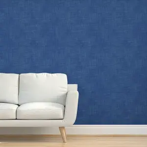 Spoonflower Abstract Modern Farmhouse Custom Pre-pasted Wallpaper - Blue
