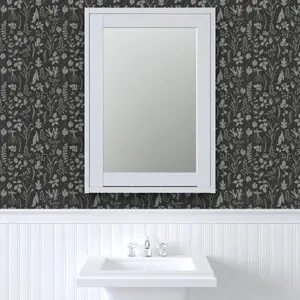 Spoonflower Woodland Study Dark Tree Custom Pre-pasted Wallpaper
