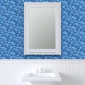 Spoonflower Flowers Spring Summer Watercolor Allover Custom Pre-pasted Wallpaper
