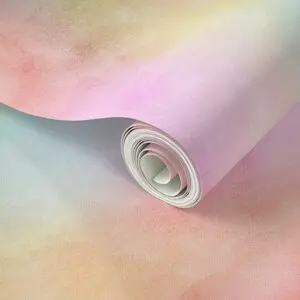 Spoonflower Pastel Watercolor Pattern Kawaii Texture Custom Removable Wallpaper - Rainbow