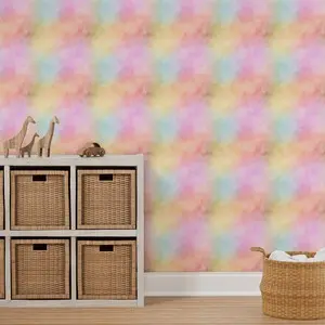 Spoonflower Pastel Watercolor Pattern Kawaii Texture Custom Removable Wallpaper