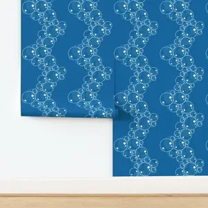 Spoonflower Nature Circles Water Bubbles Circle Shapes Custom Pre-pasted Wallpaper