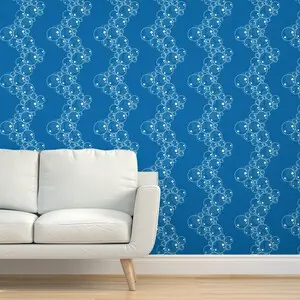 Spoonflower Nature Circles Water Bubbles Circle Shapes Custom Pre-pasted Wallpaper