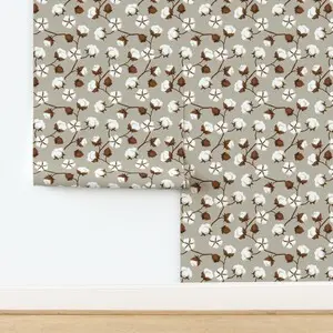 Spoonflower Balls Boils Taupe Custom Pre-pasted Wallpaper