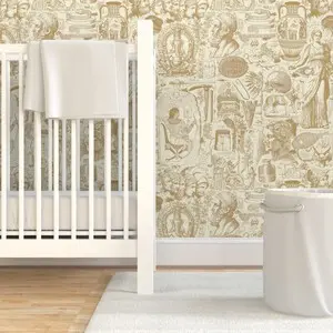 Spoonflower Toile History Egypt Classical Archaeology Custom Pre-pasted Wallpaper