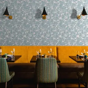 Spoonflower Movement Hand Painted Calming Colors Accent Wall Custom Pre-pasted Wallpaper - Cream