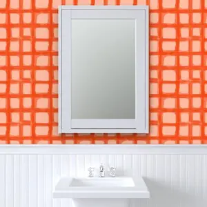Spoonflower Watercolor Grid Window Pane Modern Painted Custom Pre-pasted Wallpaper