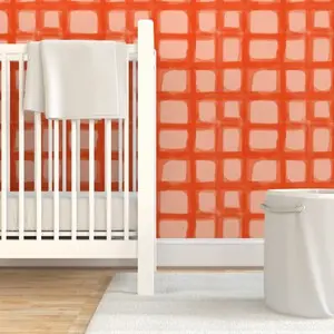 Spoonflower Watercolor Grid Window Pane Modern Painted Custom Pre-pasted Wallpaper
